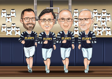 Basketball Team Caricature
