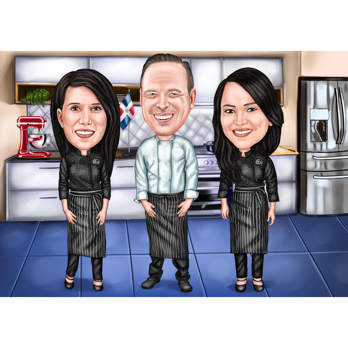 Chefs Group Cartoon Drawing
