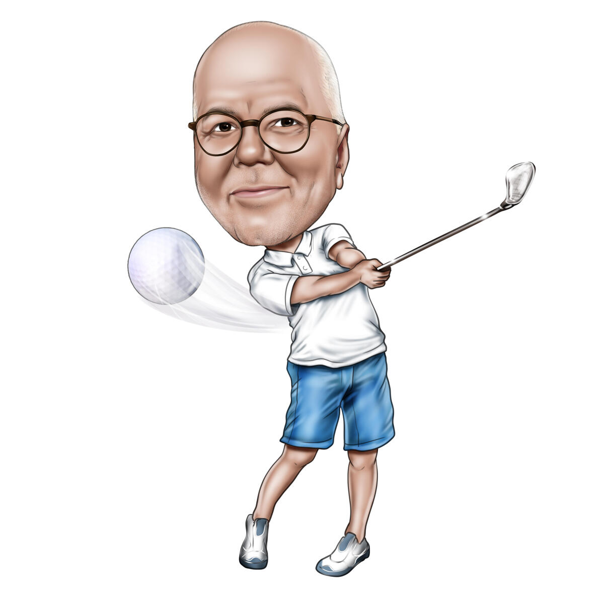 Golf Cartoon Custom Drawing | Personalized Golf-Themed Caricature