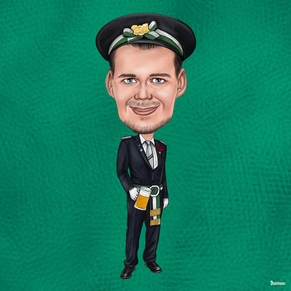 Dessin de caricature dessiné à la main à partir d'une photo