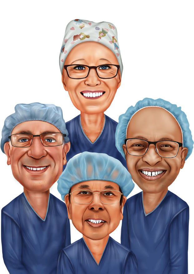 Podcast Crew Cartoon Drawing