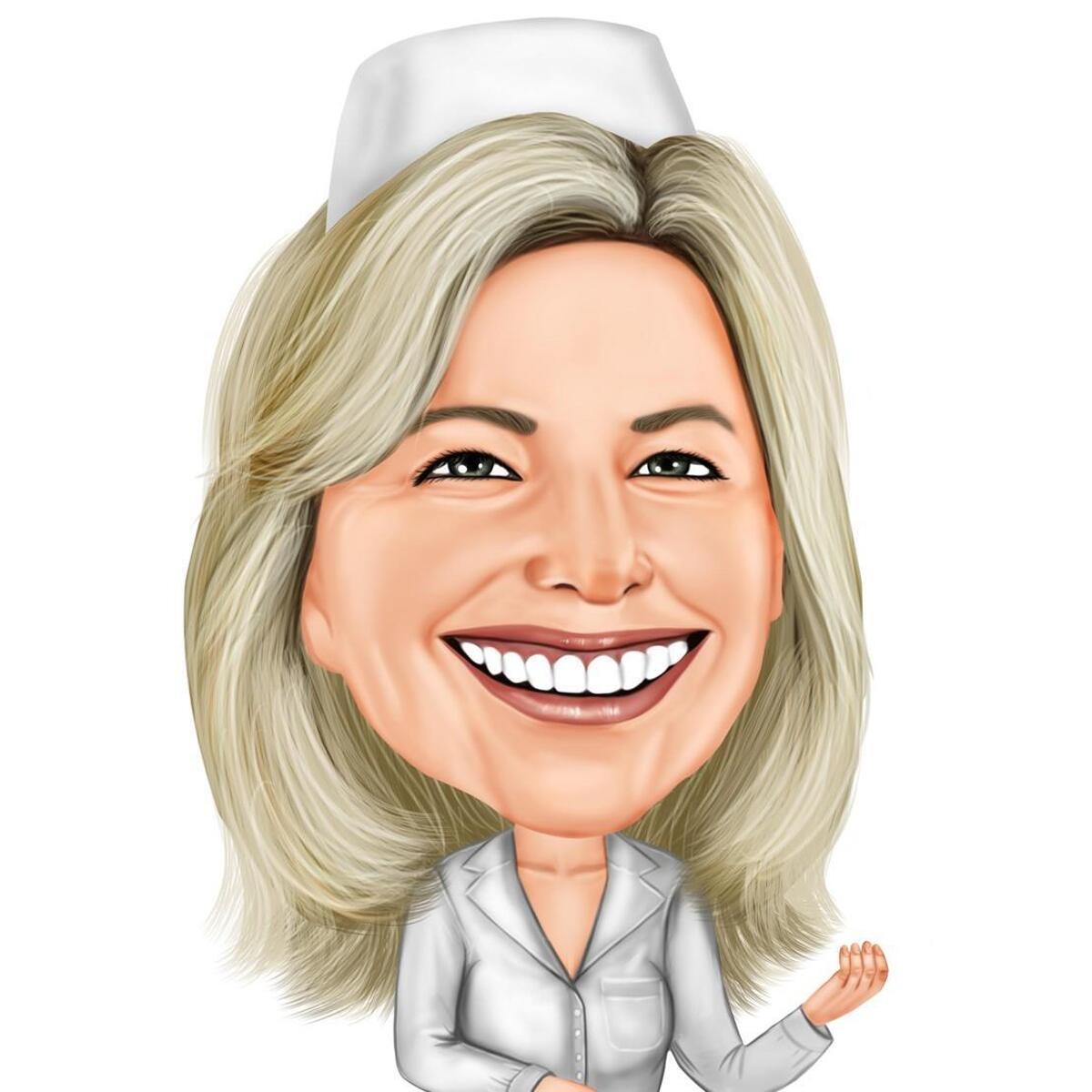 Colored Nurse Cartoon Drawing