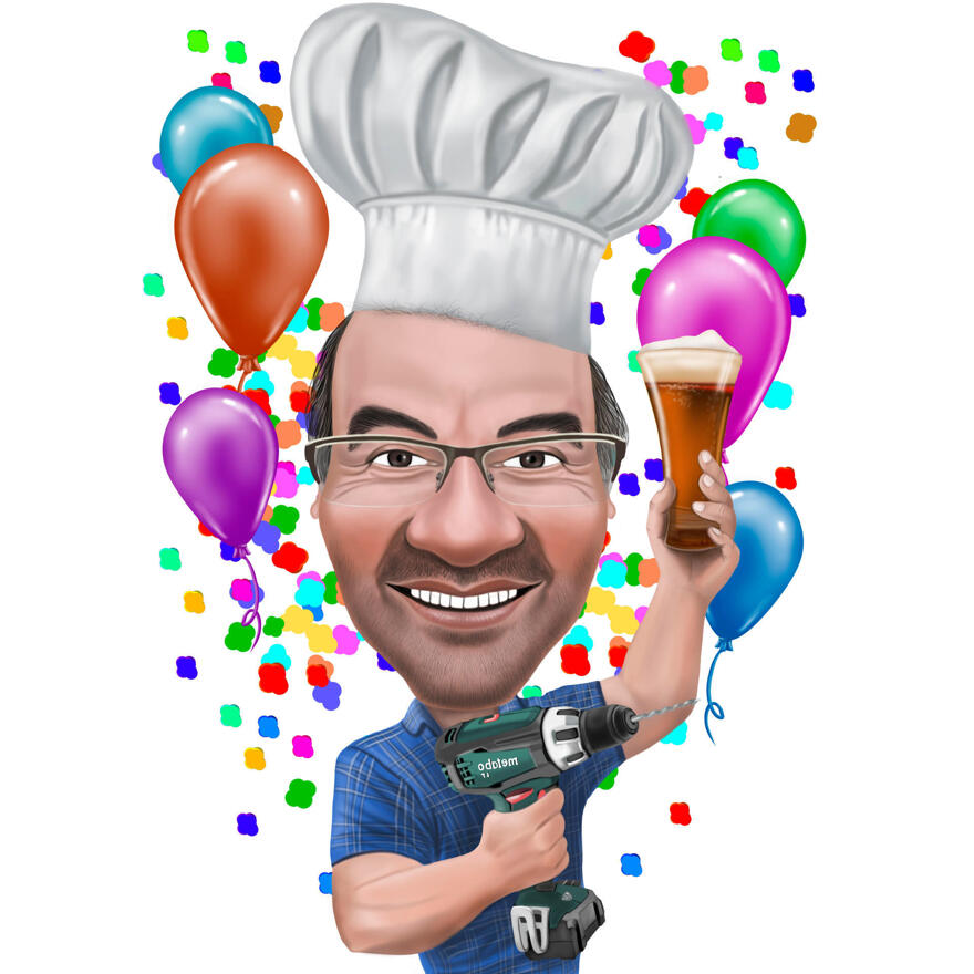 Chef Birthday Caricature