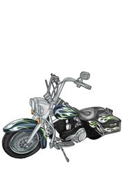 Custom Harley-Davidson Motorcycle Cartoon