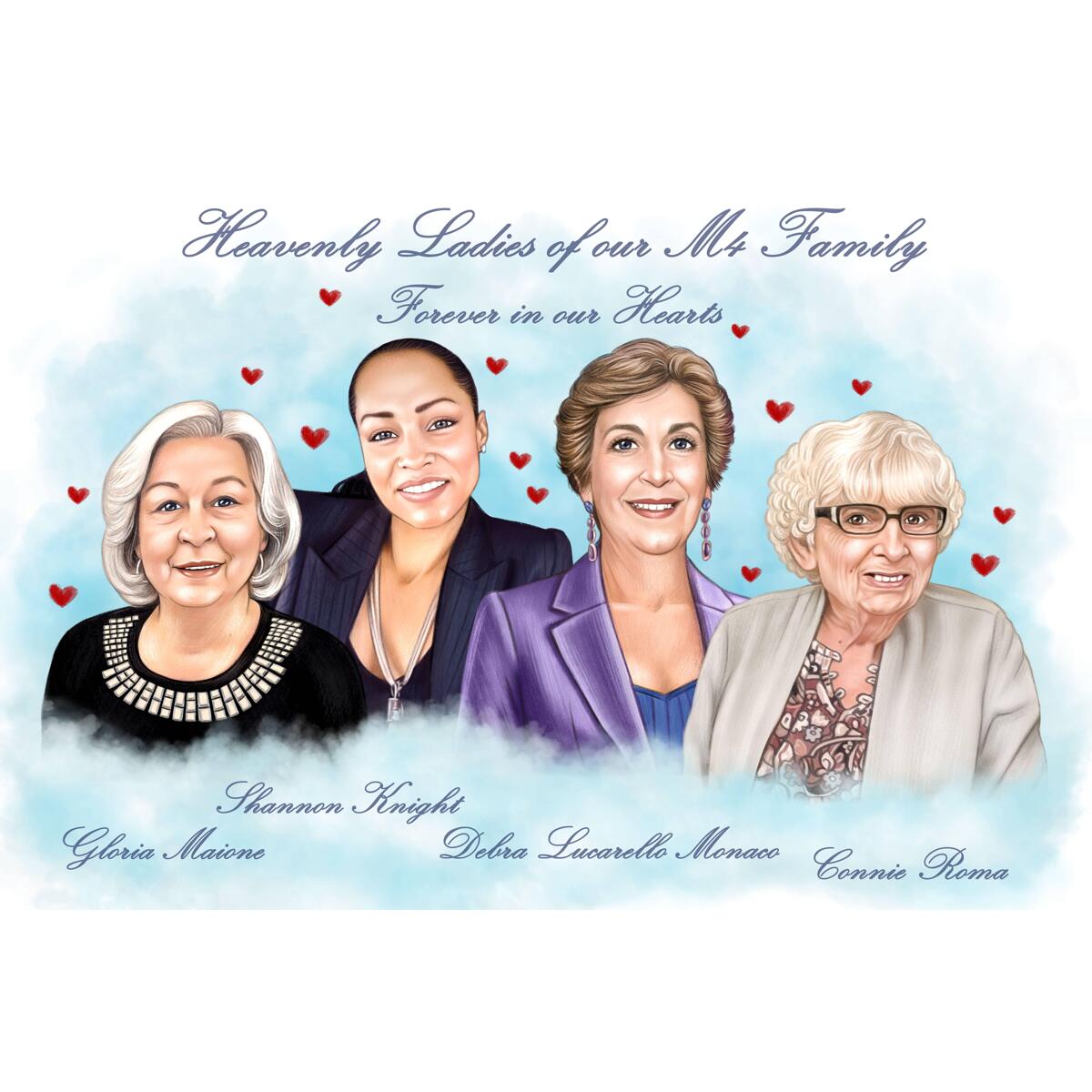 Custom Group Memorial Painting – Honor Memories with Personalized Portraits