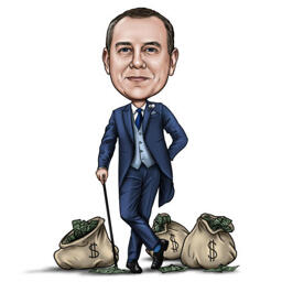 Rich Boss with Bags of Money