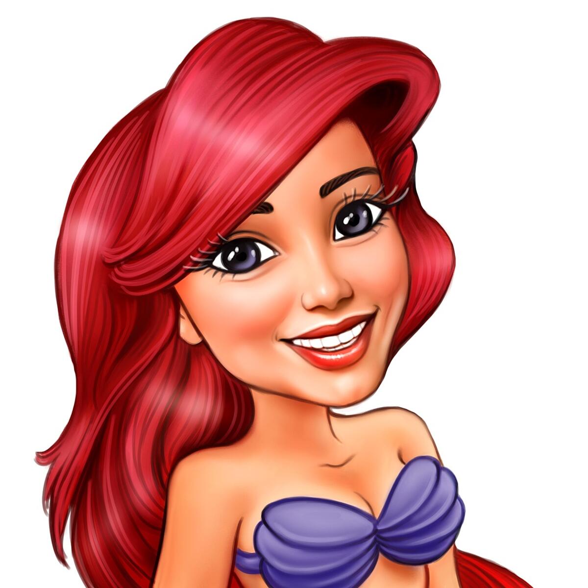 Disegno del fumetto personalizzato della sirena