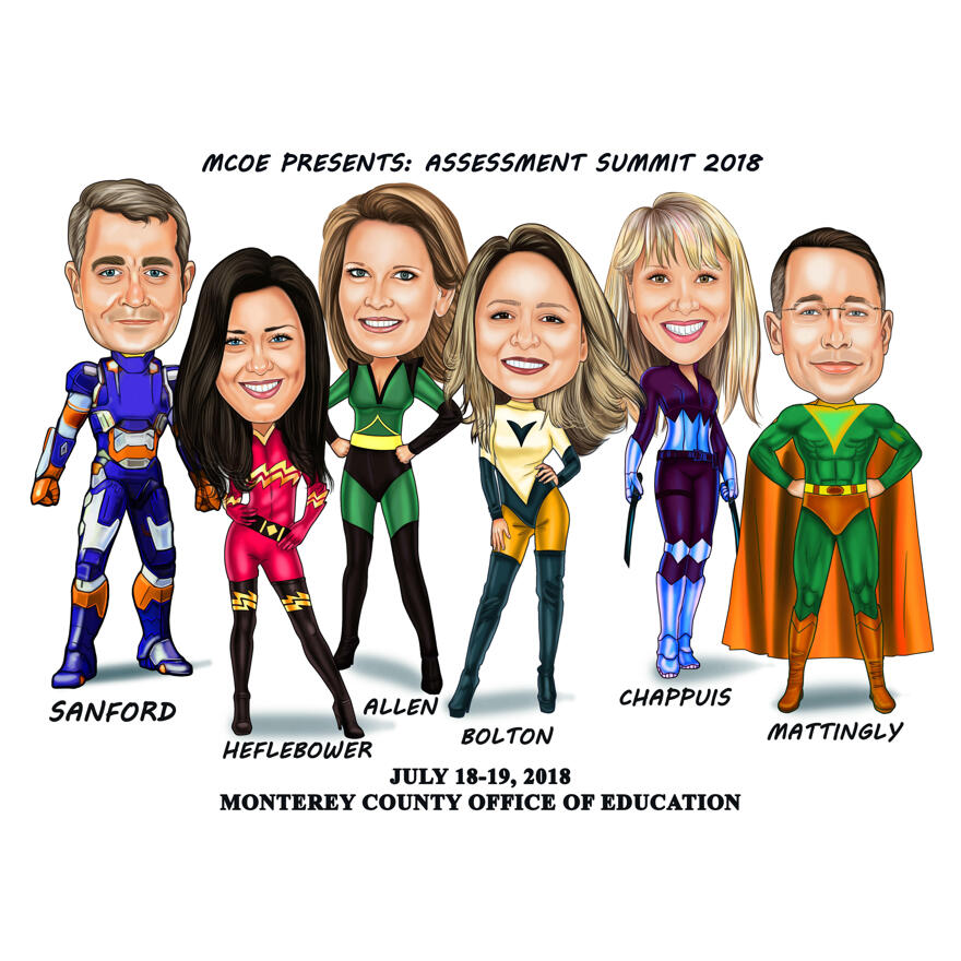 Funny Superheroes Group Cartoon from Photos