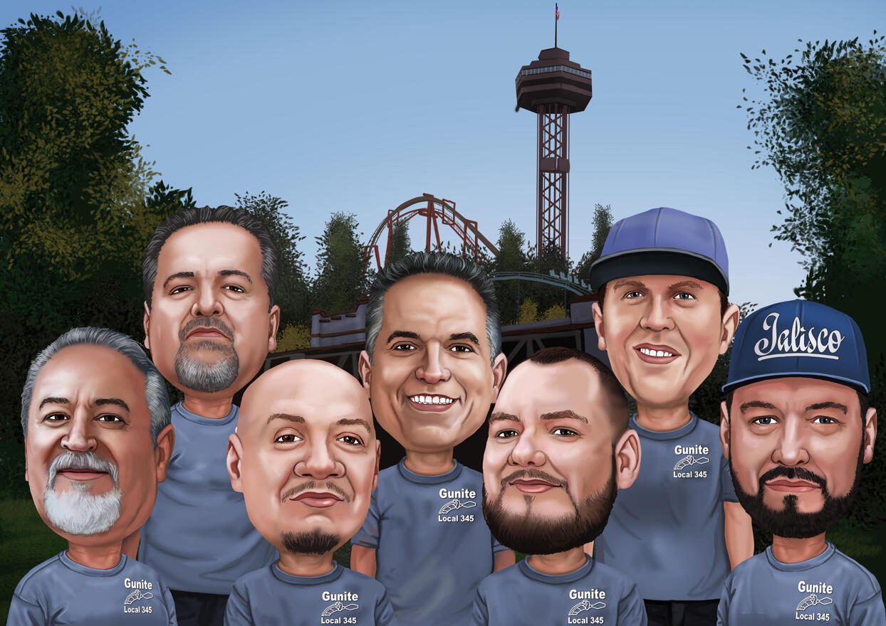 Groomsmen Portrait Drawing