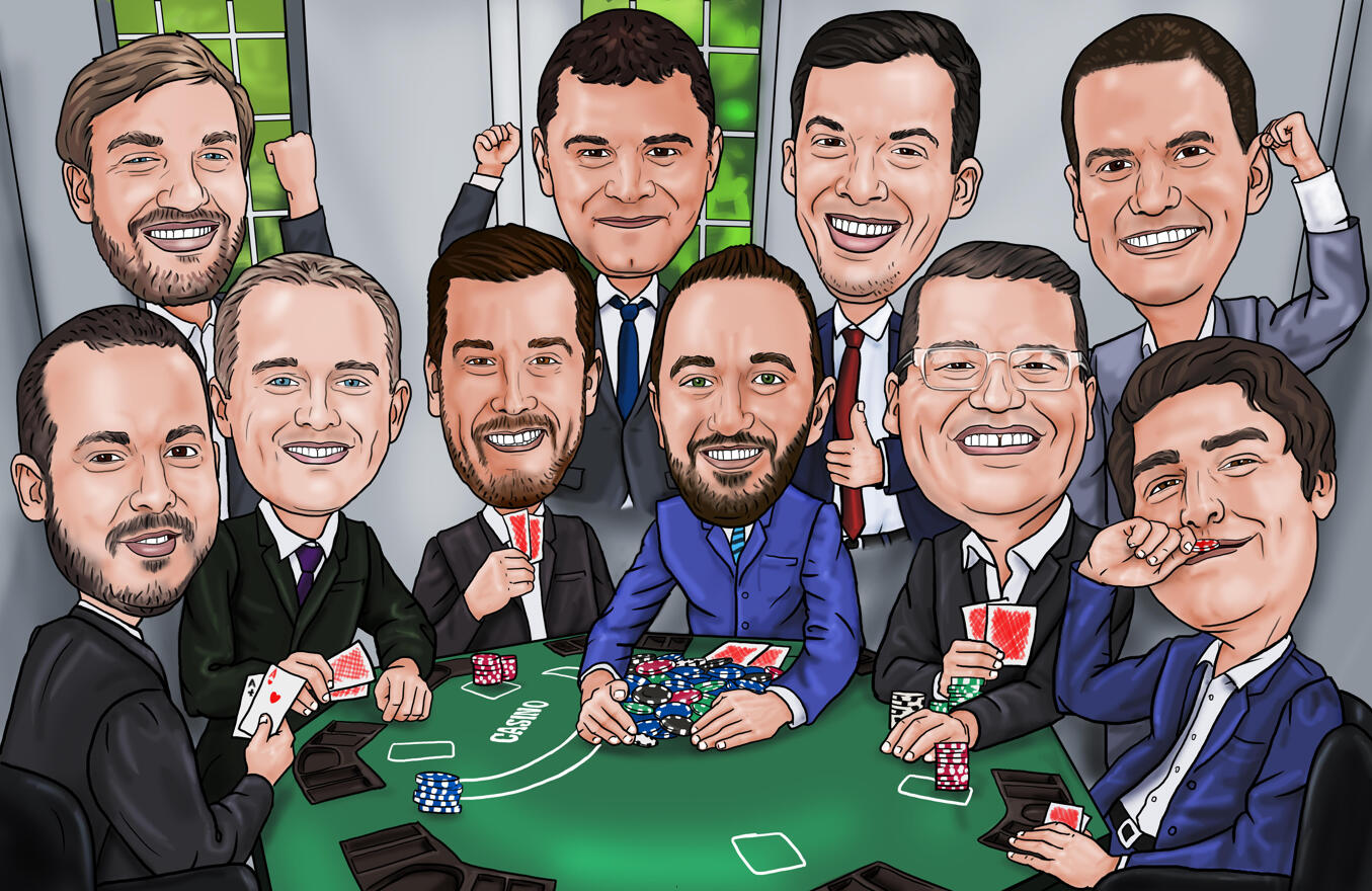 Groomsmen Portrait Drawing