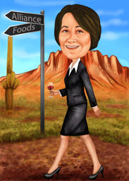 Boss Portrait Drawing with Corporate Background