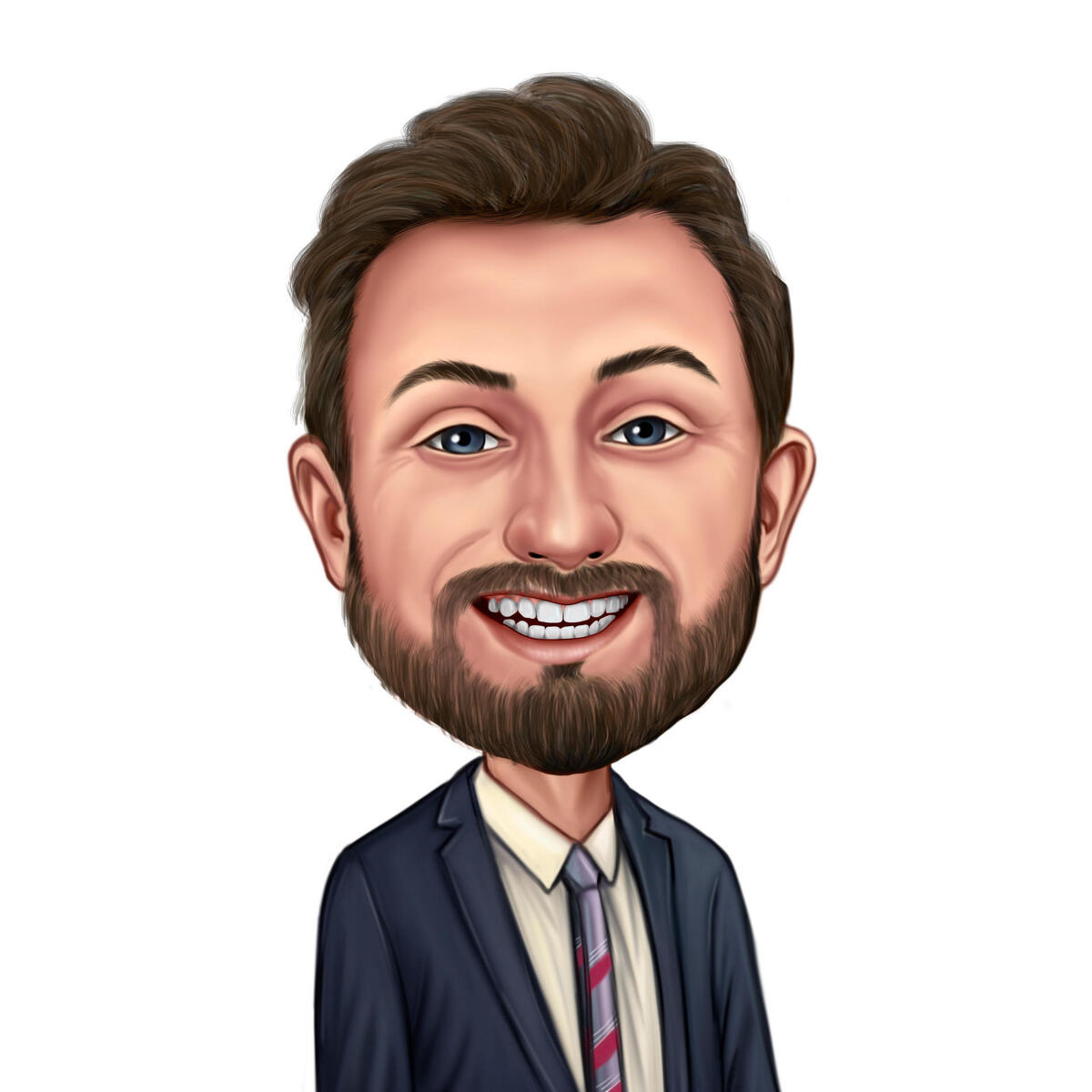 Head and Shoulders Person Cartoon Caricature in Suit from Photos