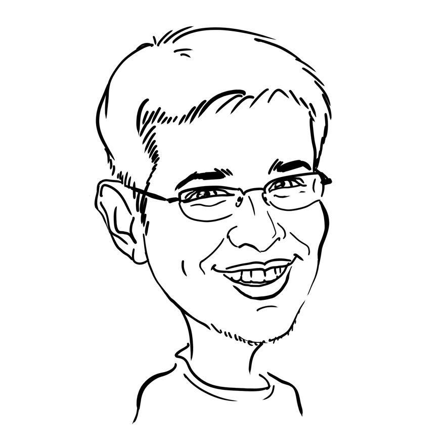 Caricature Face: Outline Drawing