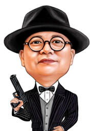 Gangster Mafia Caricature