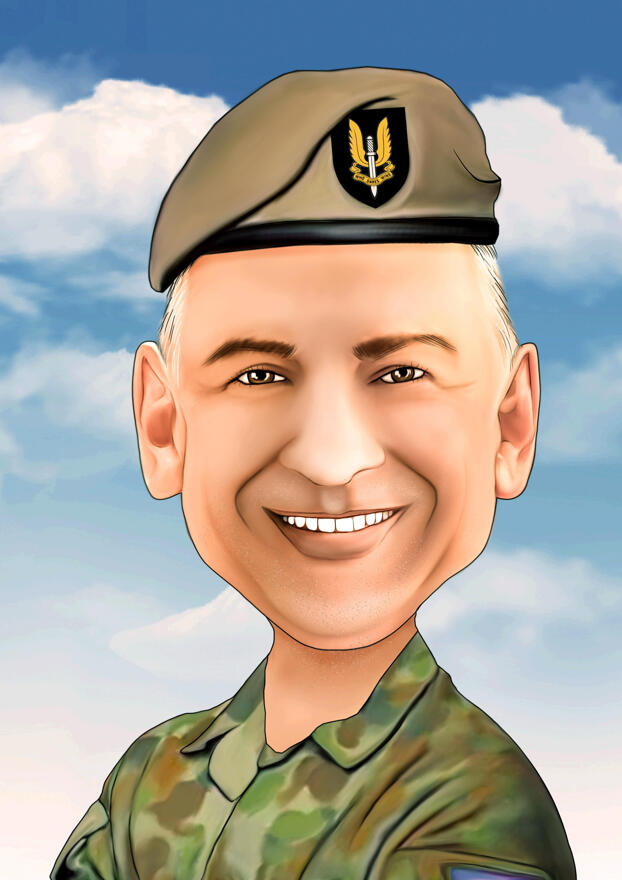 Army Officer Cartoon Portrait