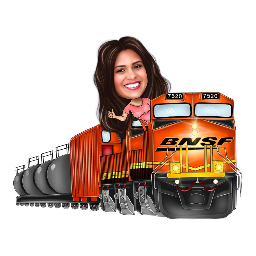 Empowering Illustration: Graceful Female Train Driver Art🔥♀️🎨. Try it ...