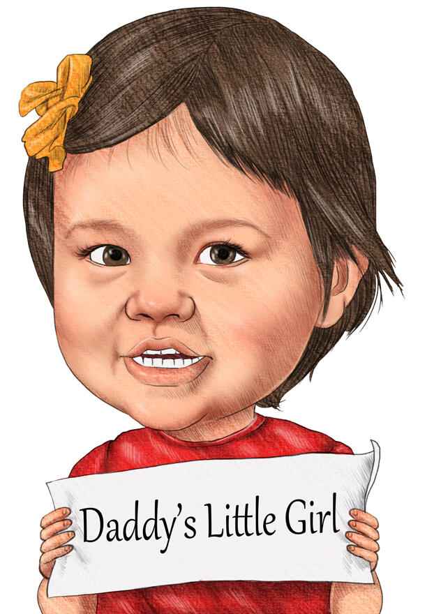 Custom Person Cartoon Caricature Holding Sign Hand-Drawn in Colored Style