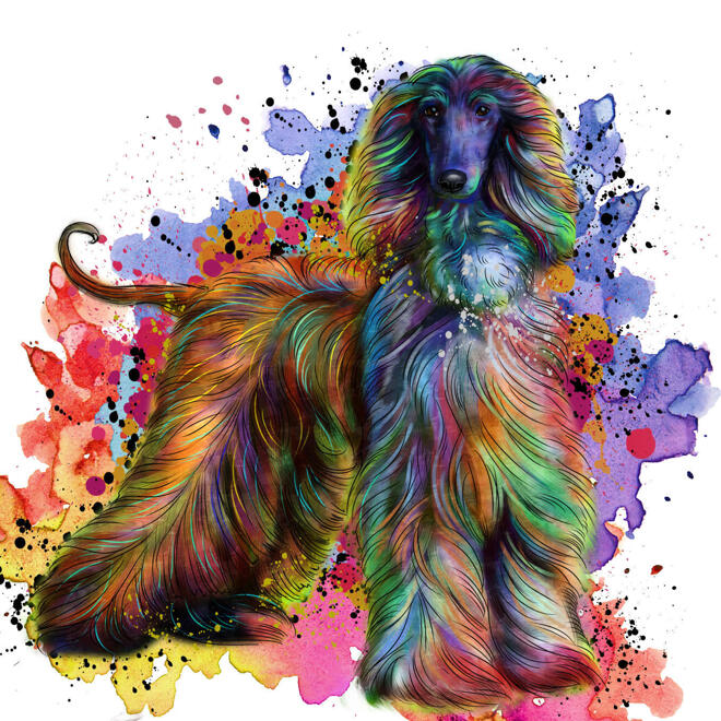 Caricatura de perro sabueso afgano de cuerpo completo dibujada a mano ... Caricatura de perro sabueso afgano de cuerpo completo dibujada a mano ...