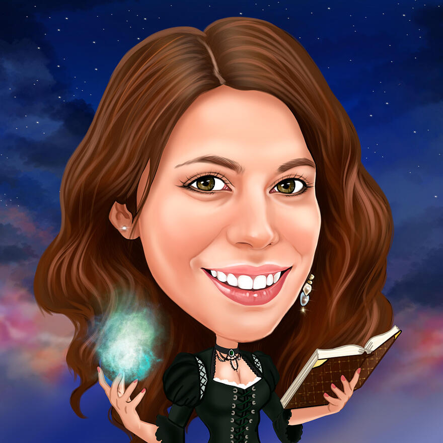 Okouzlující kresba čarodějnice: Podmanivá magie a krása🧙‍♀️🧹🪄 ...