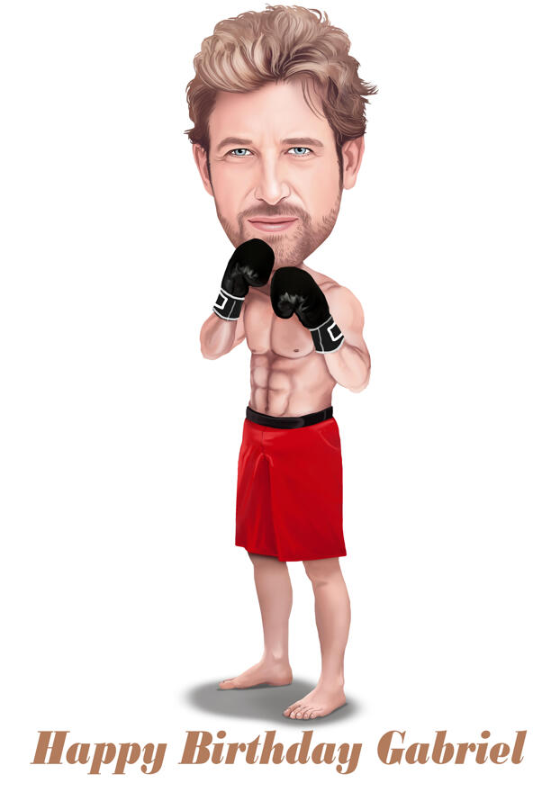Boxing Caricature Portrait for Boxing Fans