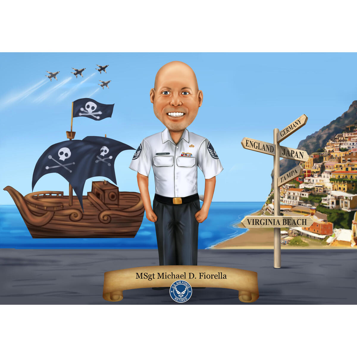 Air Force Pilot Retirement Cartoon Gift