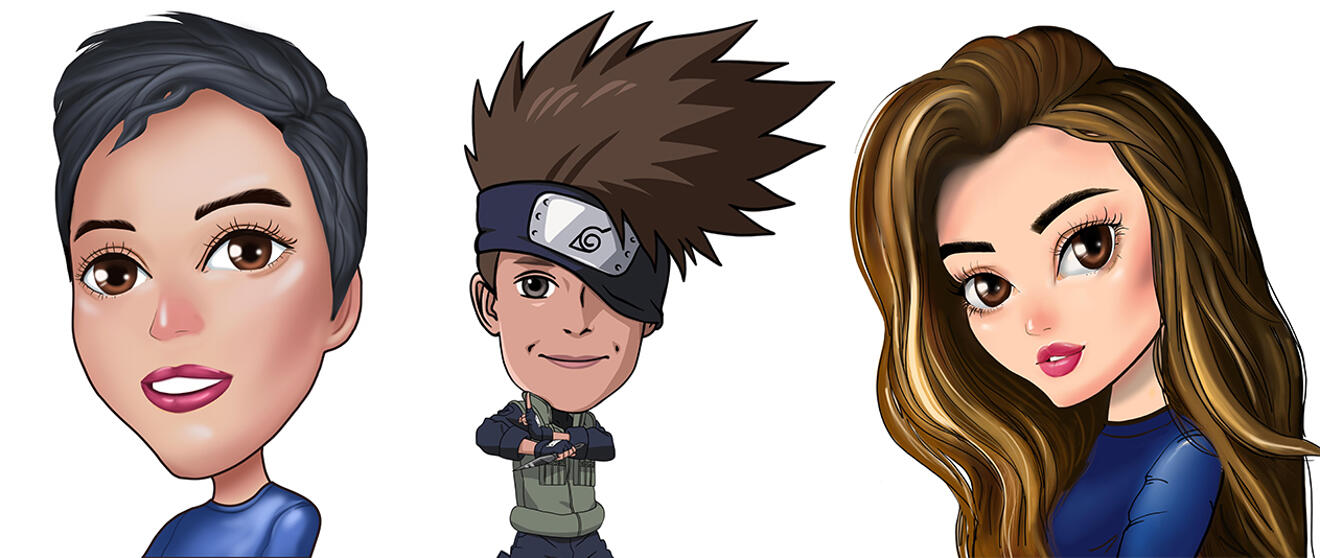 Anime Caricature Hand-Drawn from Photos