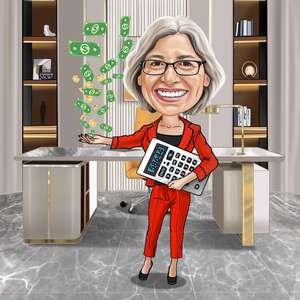 Caricature comptable 📒🧮 🖩. Voir tous les modèles