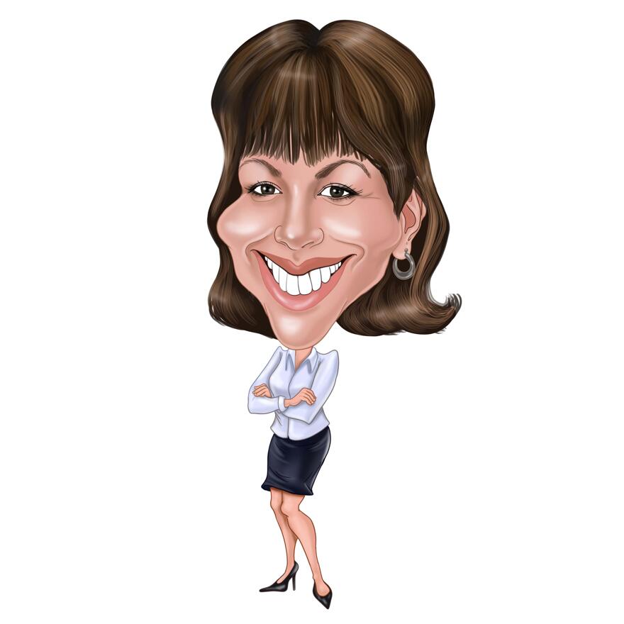 Exquisite Exaggerated Drawing: Business Woman Portrait👩🎨👠. Get from pro ...