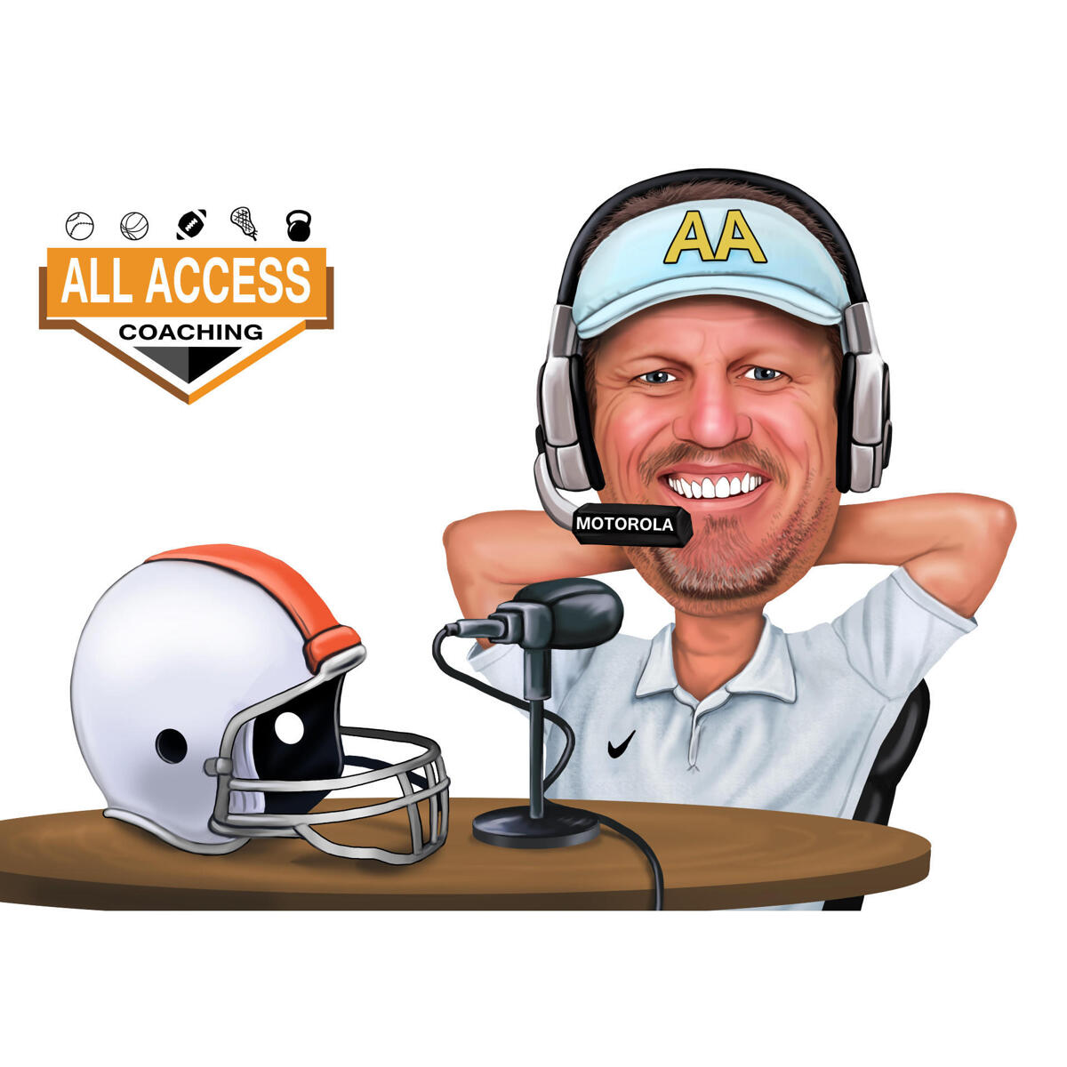 Sportscaster Caricature Drawing