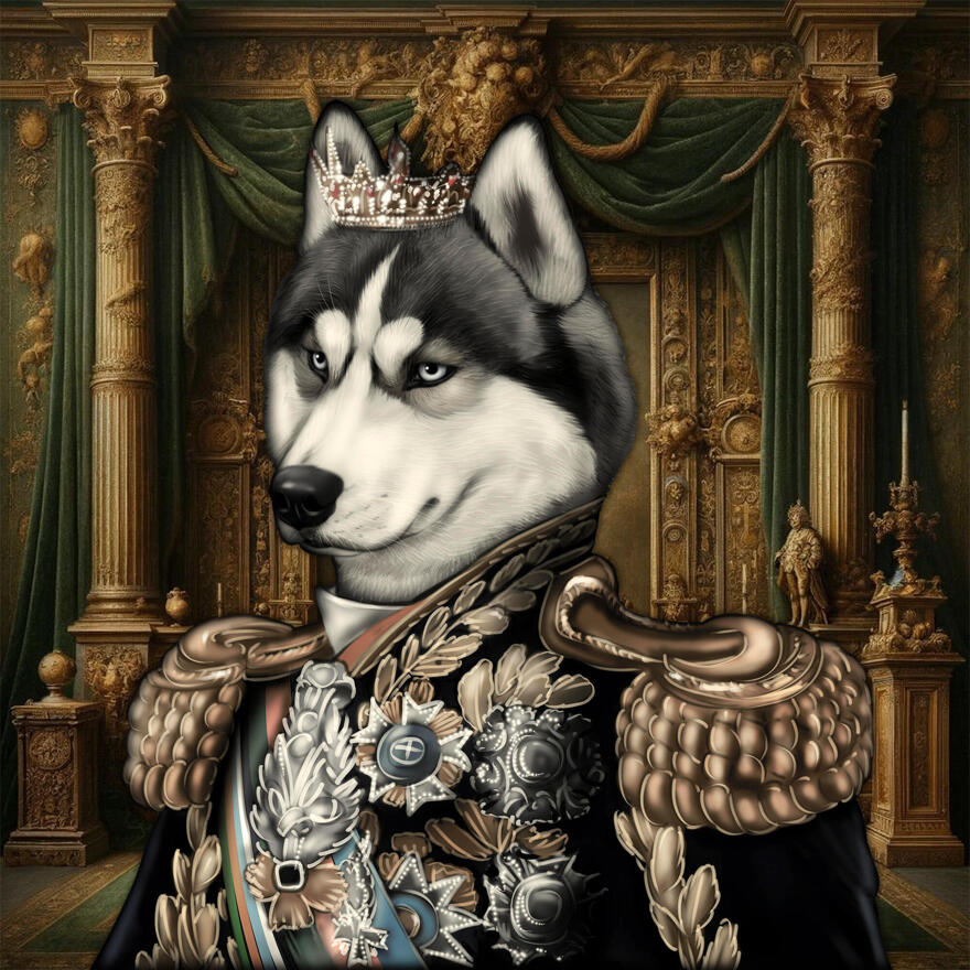 Royal Dog portrait Custom by Photolamus