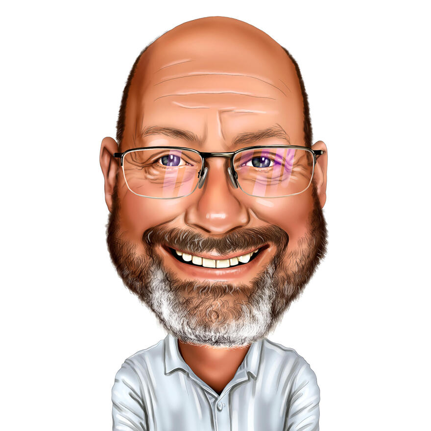 Custom Man Caricature Gift in Colored Style from Photo – Unique ...