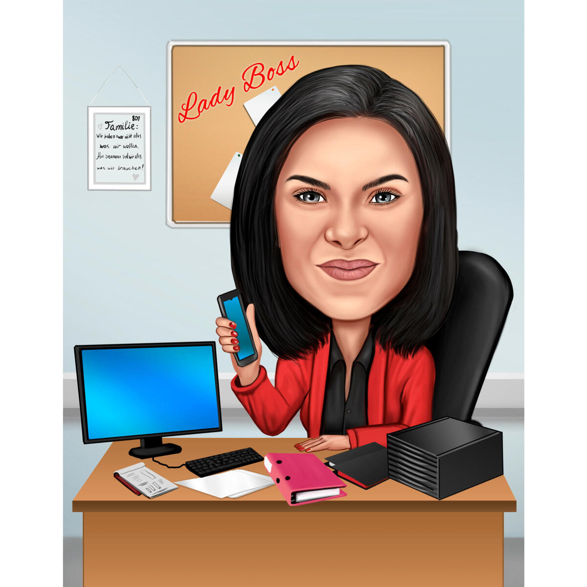Caricatura de señora jefa