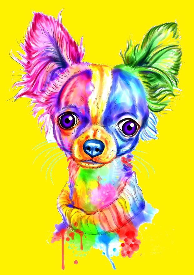 Watercolor Chihuahua Portrait