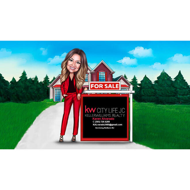 Real Estate Caricature Hand-Drawn from Photos