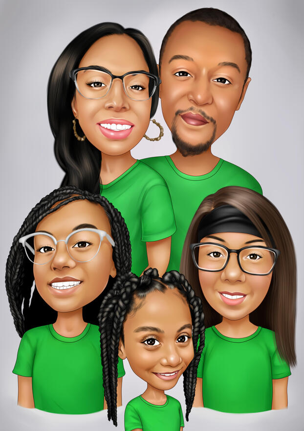 Cartoon Family Of 9