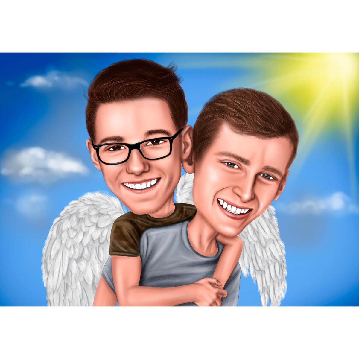 Custom Memorial Portrait Hand-Drawn from Photos