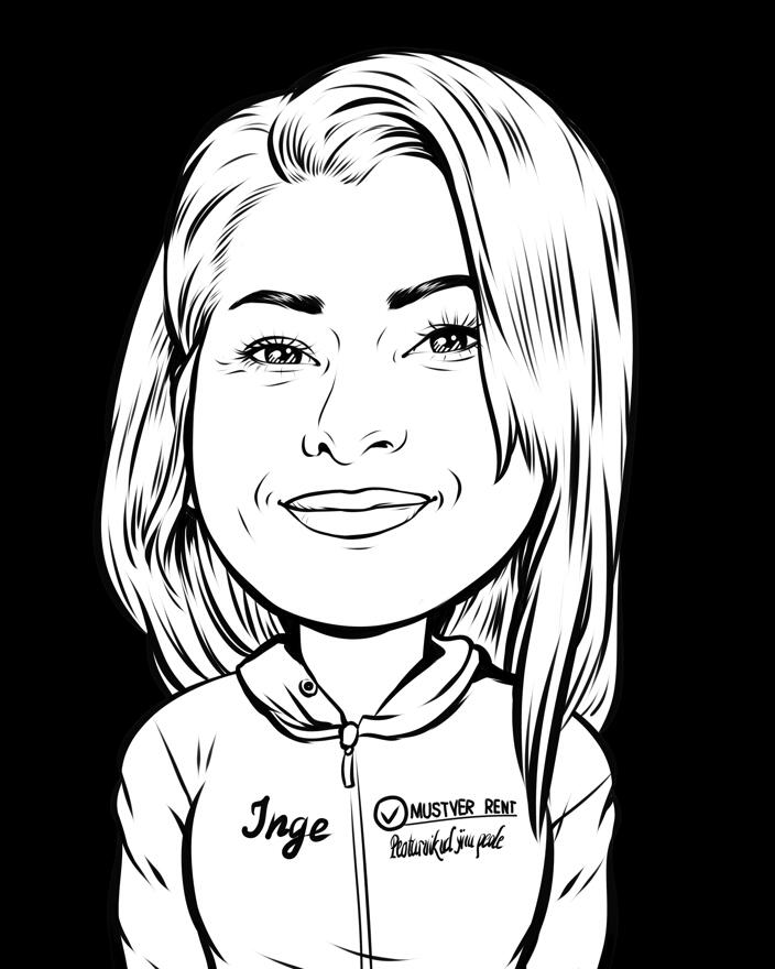 Black and White Caricature: Outline Style Black Background