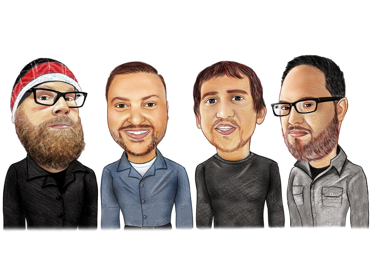 Groomsmen Portrait Drawing