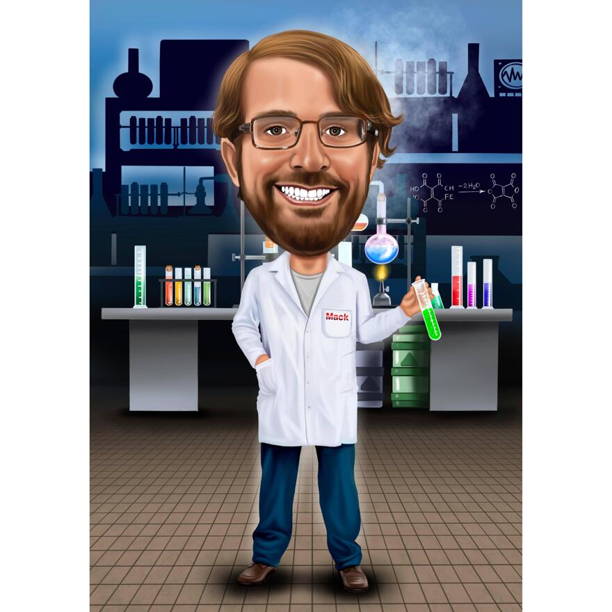 Chemist Caricature Drawing