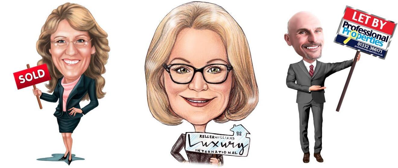 Real Estate Caricature Hand-Drawn from Photos