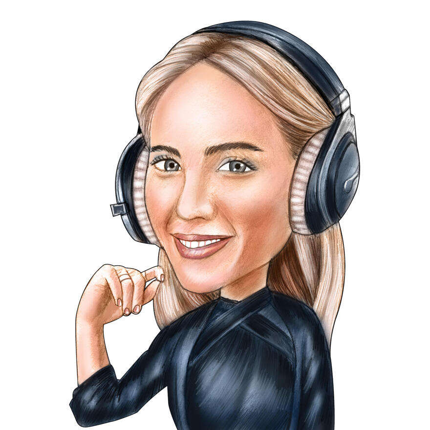 Person Wearing Headset Cartoon