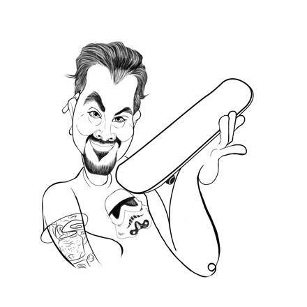 Line Exaggerated Family Caricature