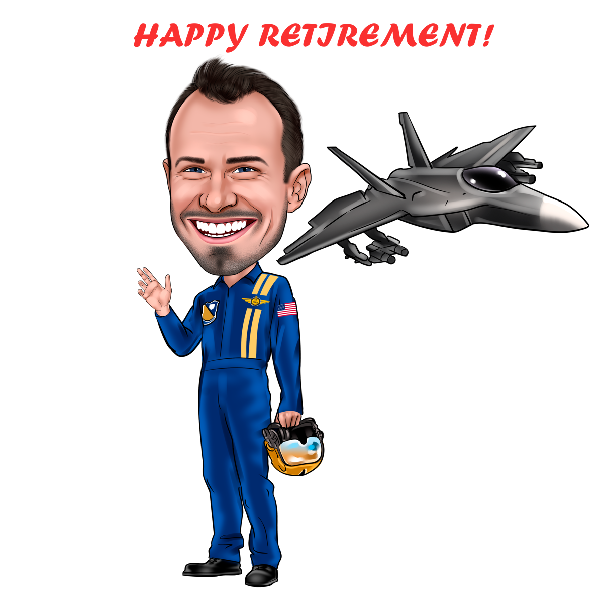 High-Flying Retirement Tribute: Fighter Pilot-Themed Drawing🧑‍ ️ ️🎨.