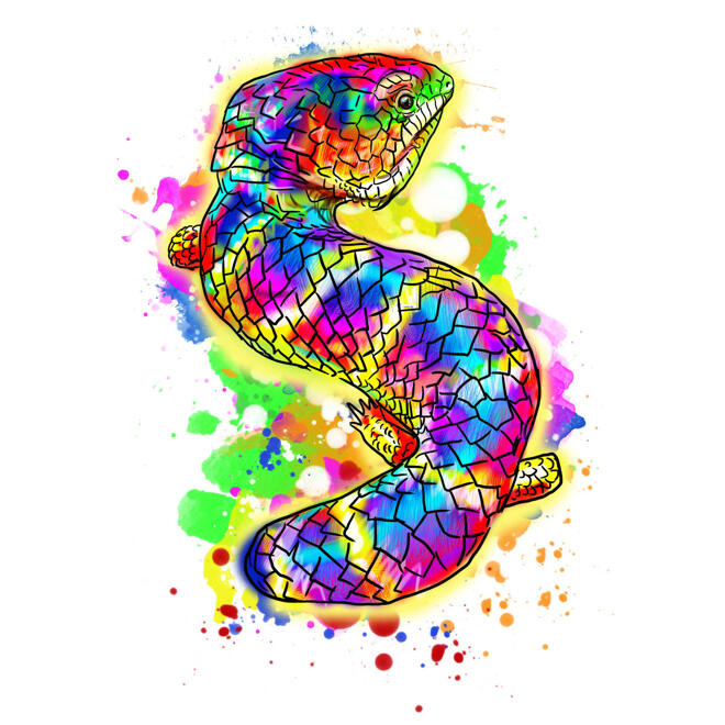 Ritratto di caricatura di rettili squamosi dalle foto in stile ...